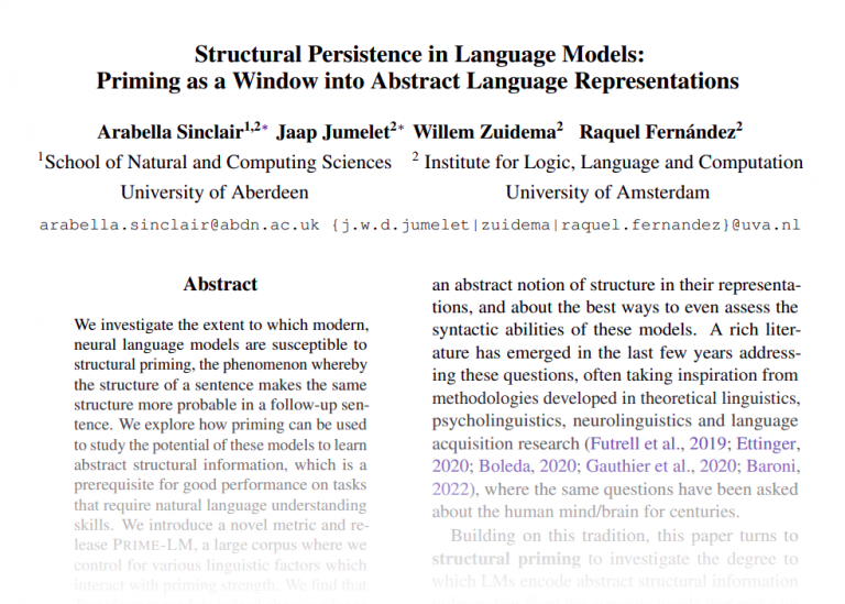 Probing by Priming: What do Large Language Models know about Grammar? - ILLC Blog